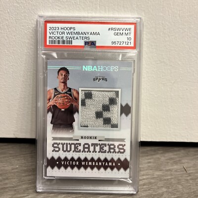 2023 PANINI NBA HOOPS ROOKIE SWEATERS RSWVWE VICTOR WEMBANYAMA RC PSA ...
