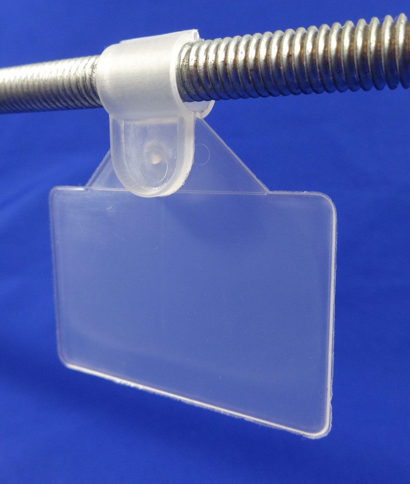 Plastic Label Holder Clip On Tag 2" x 1.25" Fold-n-Hold Wire Rack ...