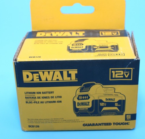 NEW GENUINE OEM DEWALT 12V MAX DCB126 5Ah Lithium-Ion Battery - FREE ...