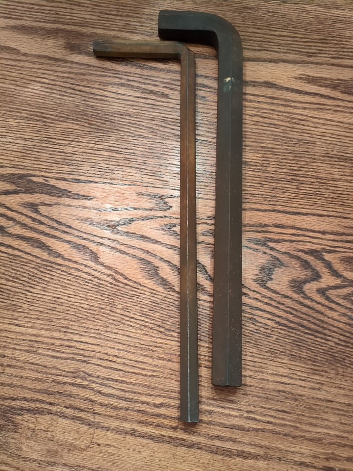 VINTAGE 1" Hex And 5/8" L Wrench Allen Key ~15+" Long Heavy Large Tool ...
