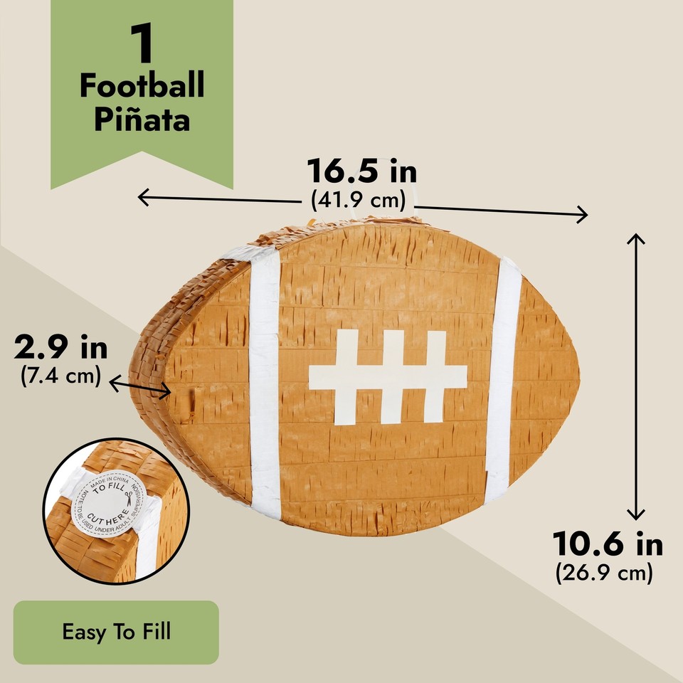 Small Football Pinata for Sports Birthday Party Decorations, 16.5x2 ...