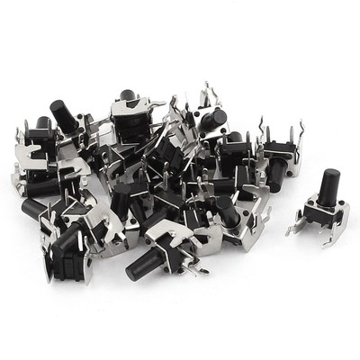 25 Pcs 6x6x10mm PCB Mount Momentary 2Pin Right Angle Push Button ...