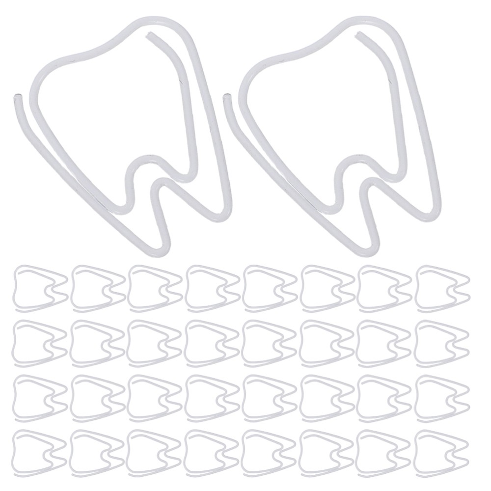 150pcs White Paper Clips: Tooth-Shaped Binder Clips - White Metal ...