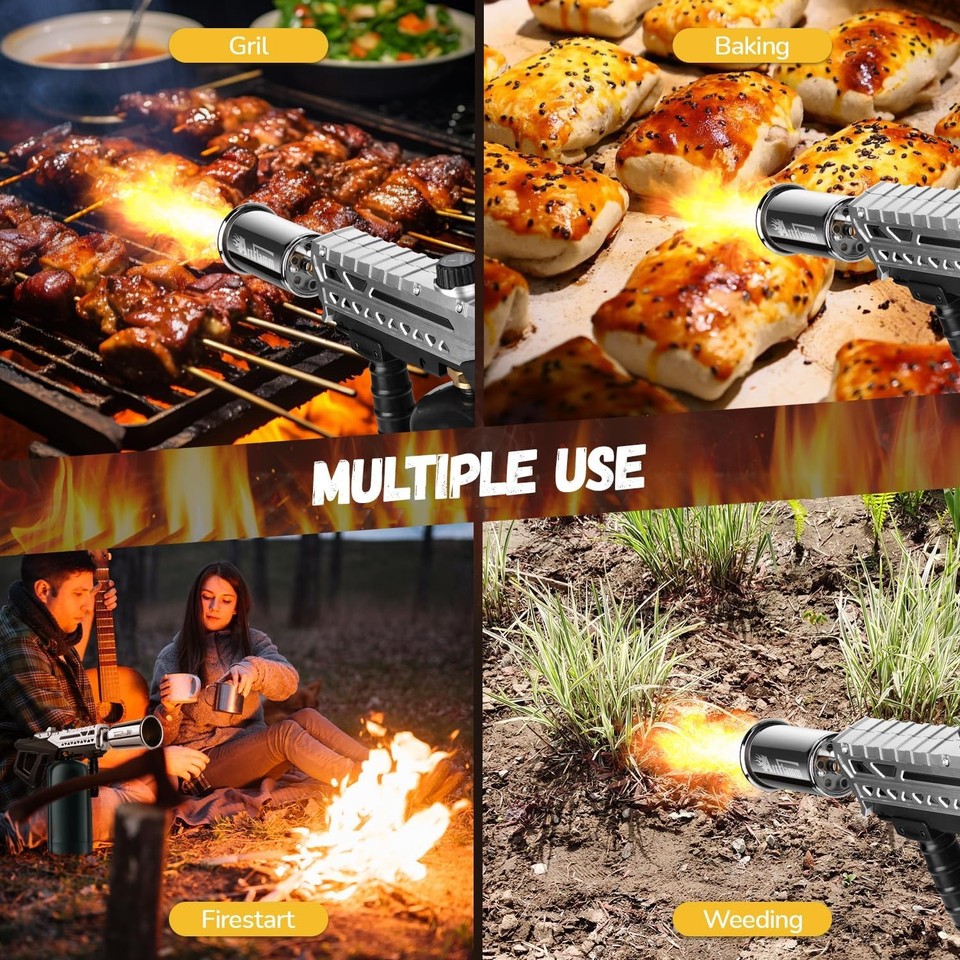 Powerful Grill Torch Gun | Propane Torch Gun, Adjustable Flamethrower ...