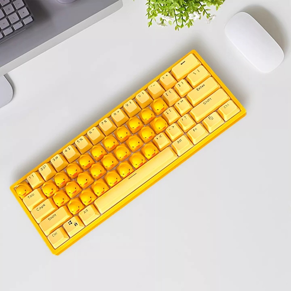 NEW Cute Yellow Duck Mechanical Keyboard Press Crow USB Interface ...