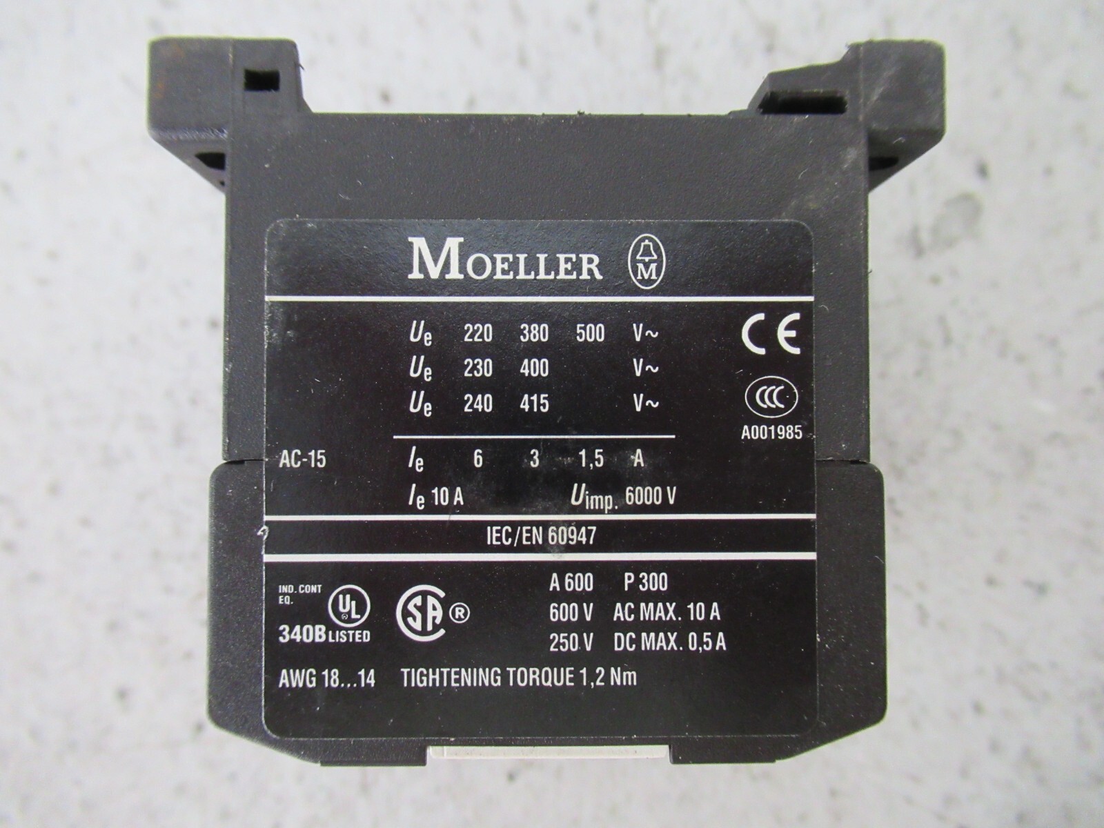 Moeller Dil ER-22 Protective 3A 400V Coil 24VAC 2NO 2NC +40DIL E ...