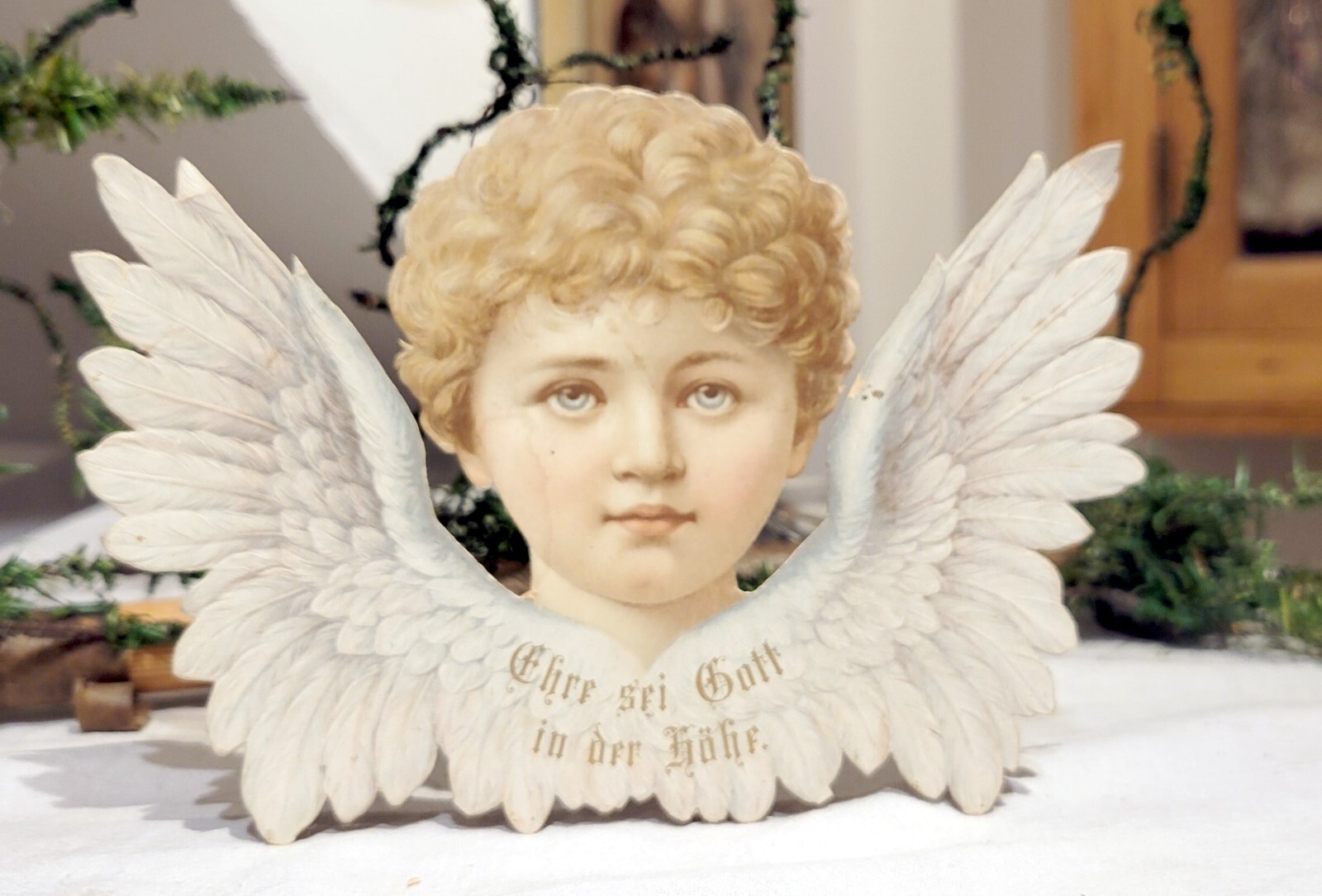 Late 1890s Angel with Wings. Heavy Stock. German Ornament. Stands Alone ...