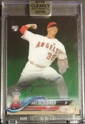 2018 Topps Clearly Authenic TROY SCRIBNER Auto Rookie Green /99 | eBay