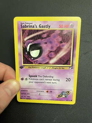 Pokémon TCG Sabrina's Gastly Gym Heroes 93/132 1st Edition 2000 WotC ...