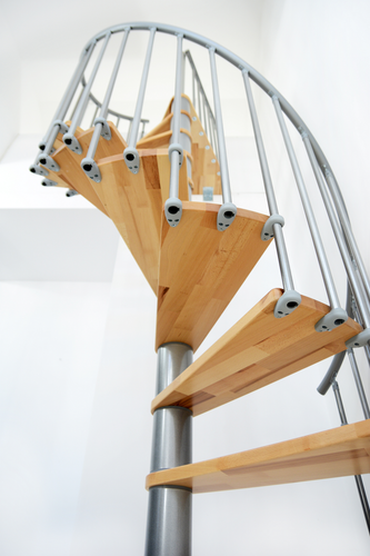 Indoor Spiral Staircase Kit Solid Beech Wood Step PVC Handrail to 3.09m ...