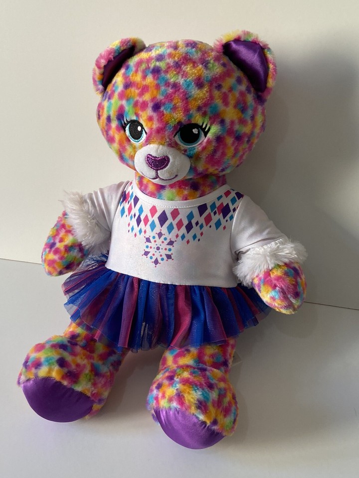Build A Bear Workshop Rainbow Multi Coloured Leopard Cat Plush 42cm ...