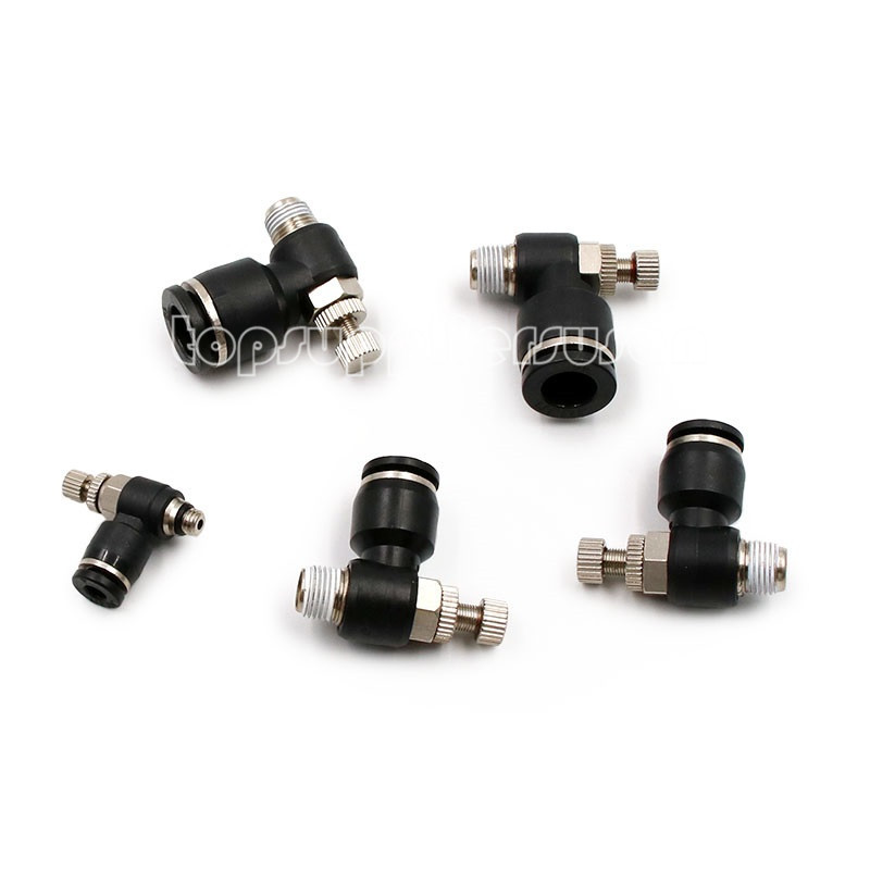 5pcs Air Flow Control Valve Tube OD 1/4'' X NPT 1/4'' Pneumatic Push In ...