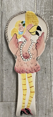 Blue Sky "MISS PRECIOUS" Ceramic FLAMINGO Tropical BEACH DECOR Spoon ...