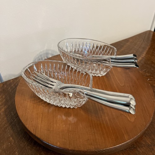 VTG Princess House Crystal Spoon and Fork Holders For Buffet Table (2 ...
