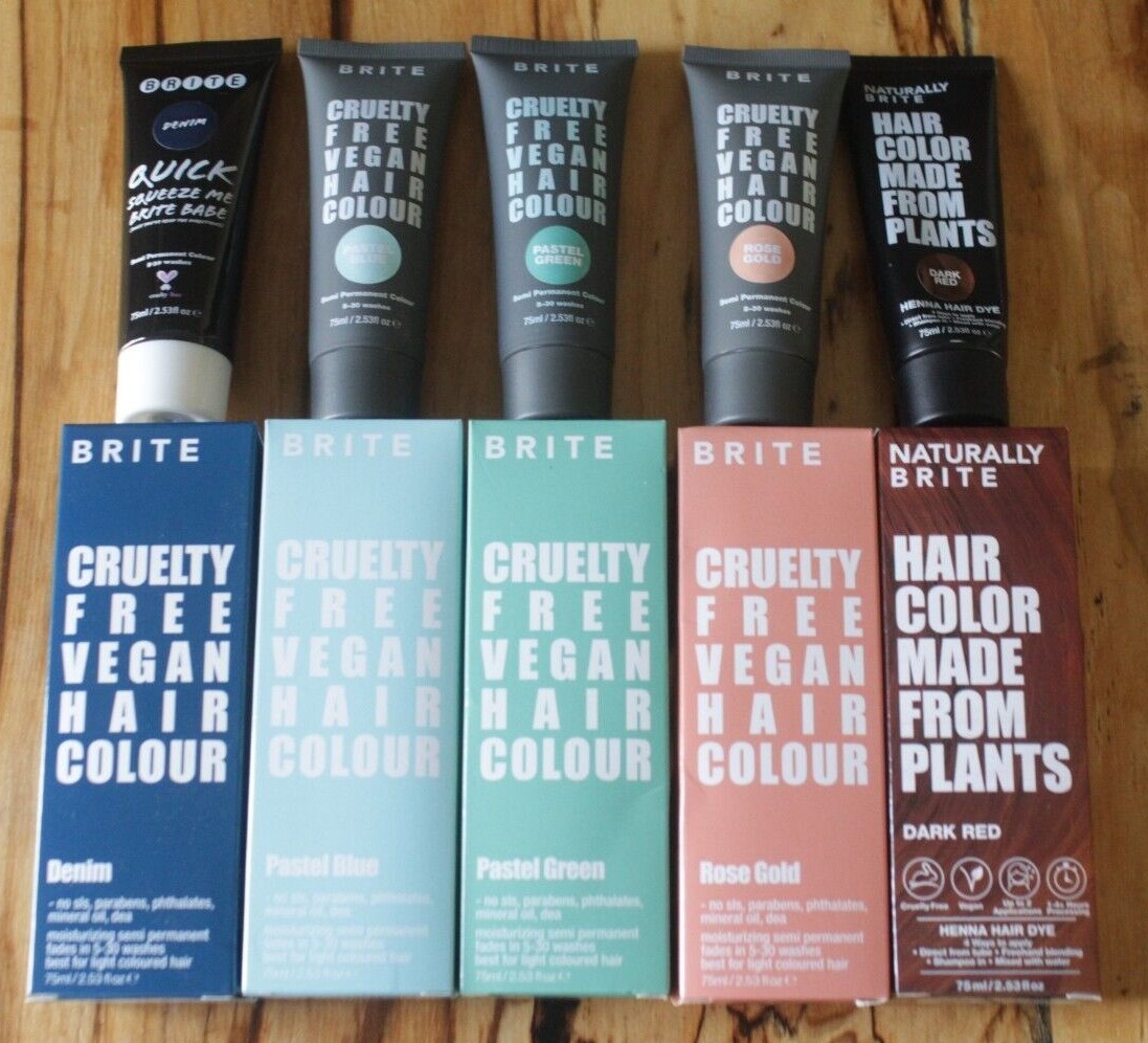 BRITE Organix Hair Colour Cruelty Free Vegan Strong Semi-permanent Dye ...