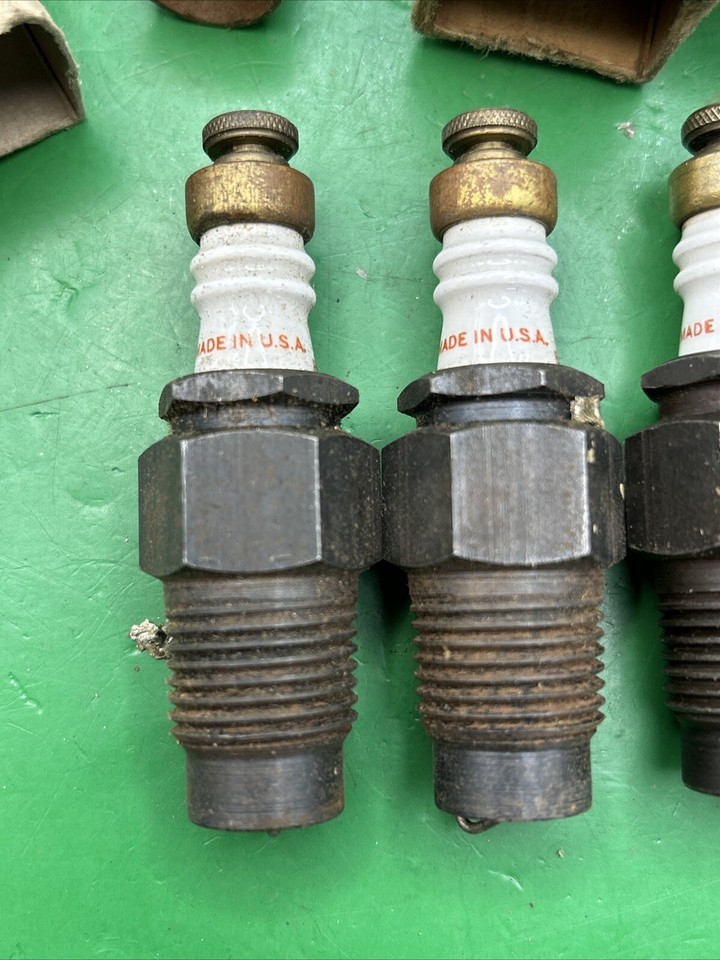 4 ORIGINAL NOS Champion X Model T Ford Vintage Antique Spark Plugs ...