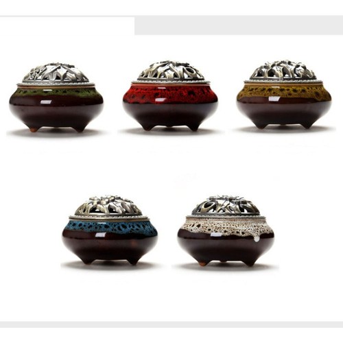 Lucky Black Glaze Incense Seat Censer Incense Burner Disc For Home ...