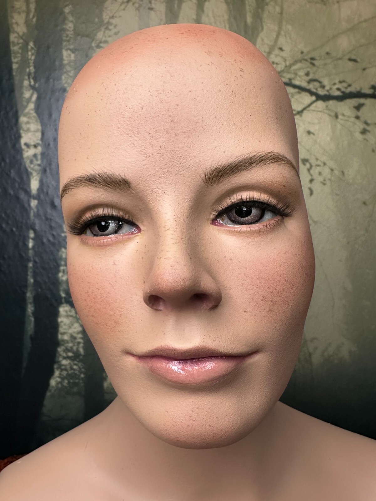 Smiling Female Mannequin Wig Bust w Freckles Natural Vintage 60s Head ...