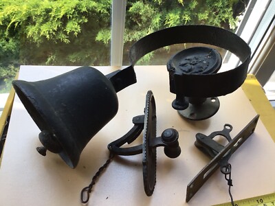 ANTIQUE LEVER DOOR BELL RARE VINTAGE ORIGINAL PUSH PULL LEVER GEORGAN ...