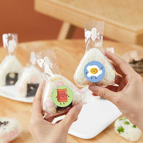 500pcs Rice Ball Packing Bag Stickers Nori Seaweed Onigiri Sushi Bag ...