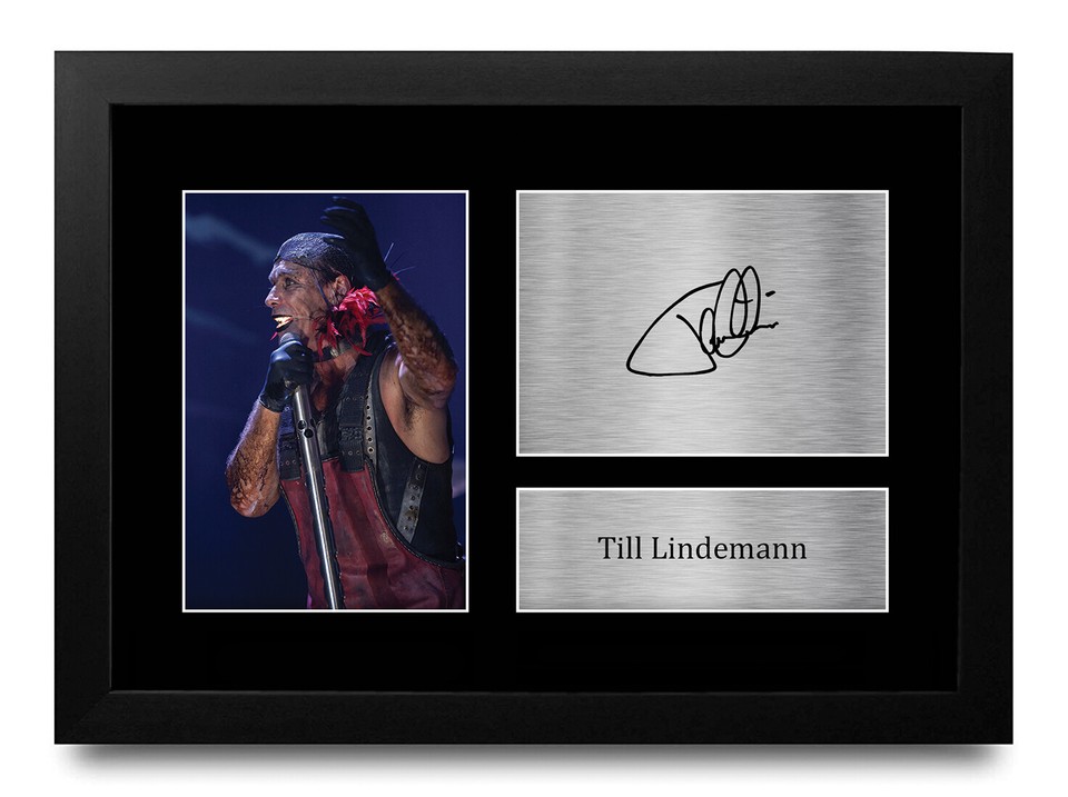 Till Lindemann Signed Pre Printed Autograph A4 Photo Gift For a ...