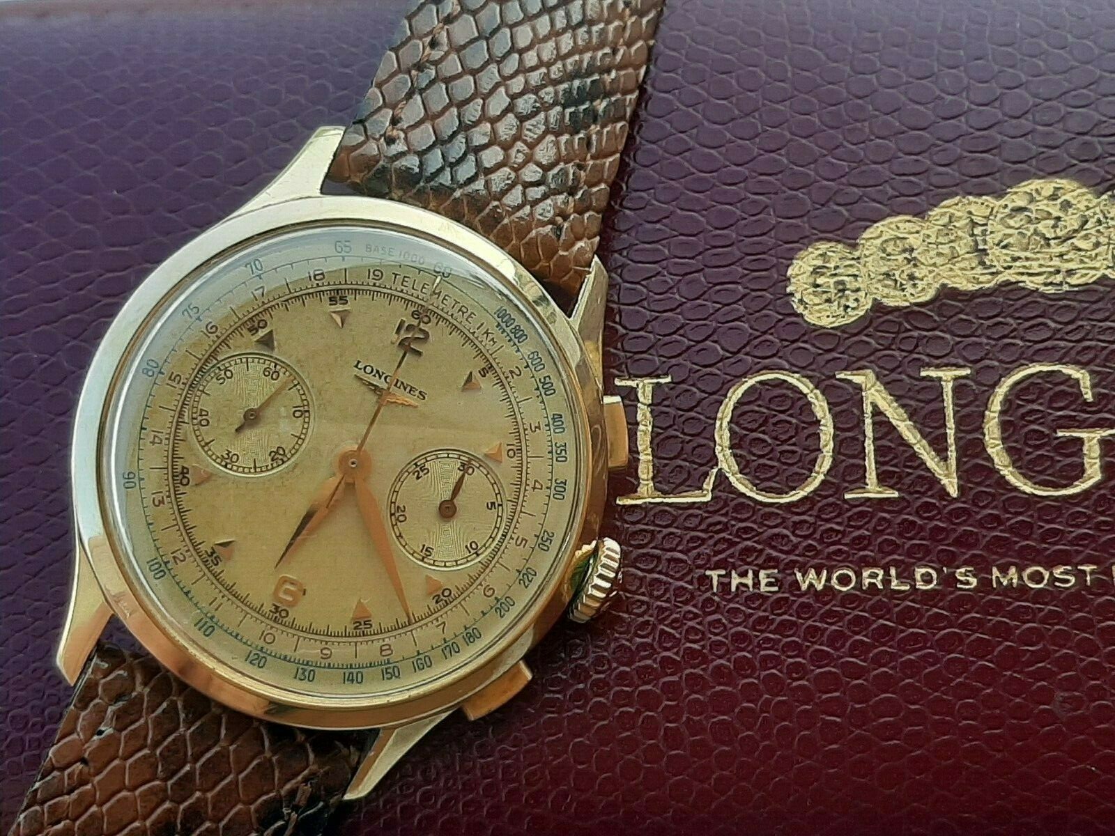 LONGINES WATCH CHRONOGRAPH WATCH 5967 MANUAL CAL.30 CH GOLD 18K MENS ...