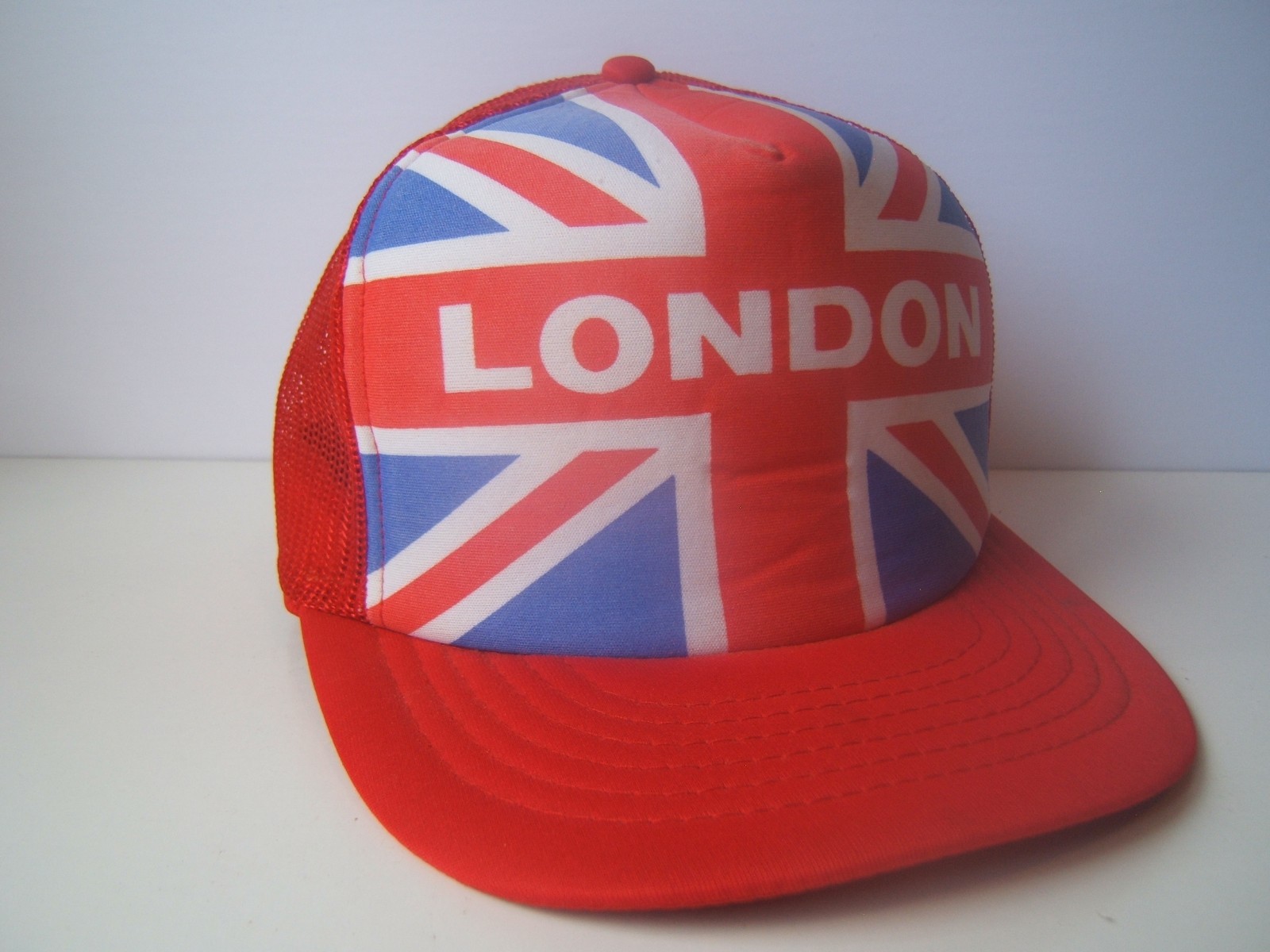 Vintage London British Flag Hat Red White Blue Snapback Trucker Cap | eBay