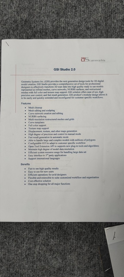 3D Digital Corp. Optix 400 3D-Scanner Laser + GSI Studio Software ...