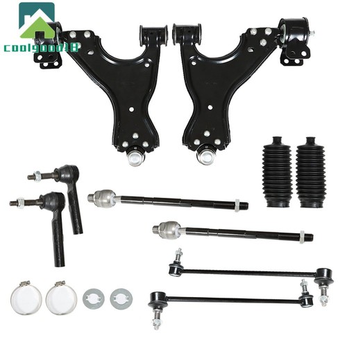 10pc Complete Front Suspension Kit Control Arms Ball Joints Tie Rod ...