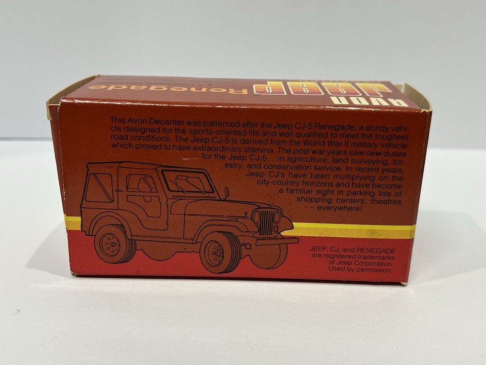 JEEP RENEGADE ! Avon Cologne Mens Full Bottle Vintage Jeep Decals Never ...