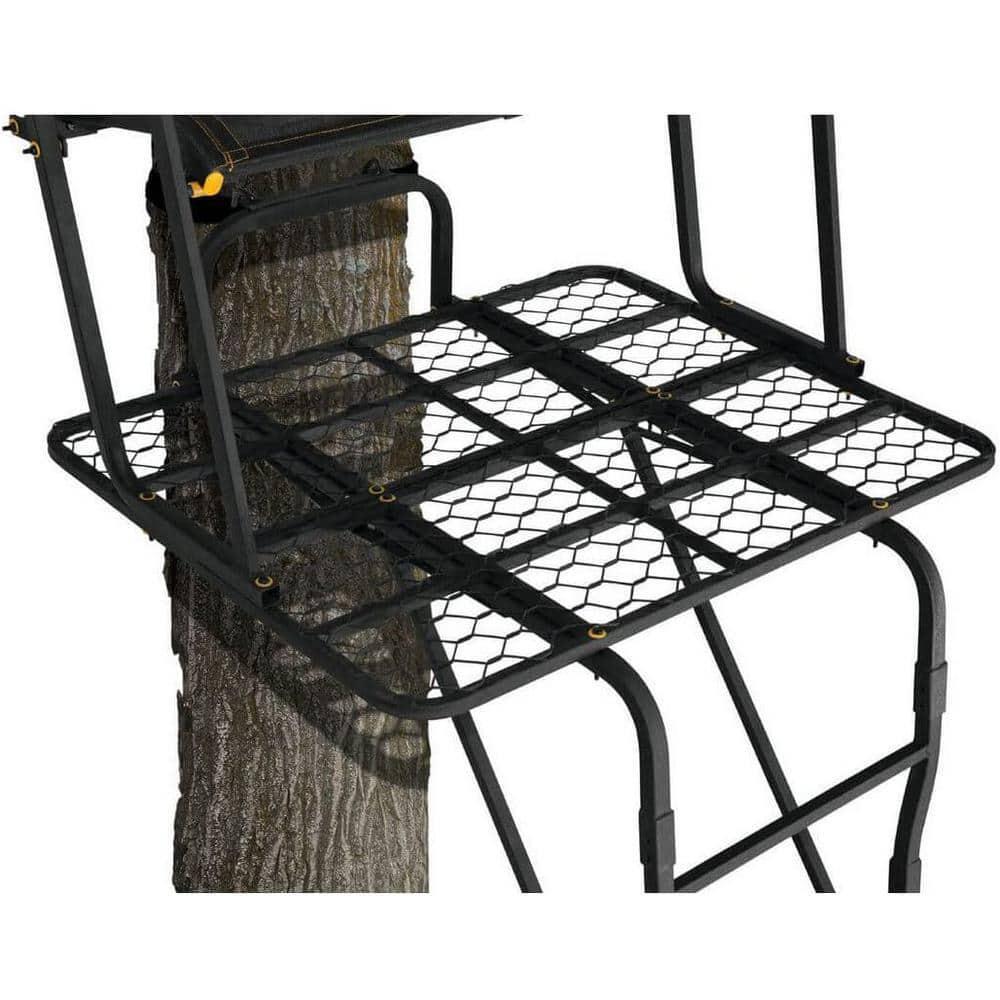 Muddy Outdoor 2 Person Hunting Deer Ladder Tree Stand 17' w/ Cushioned ...