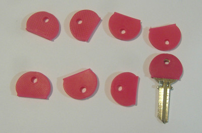 LOT OF EIGHT RED - DARK PINK COLOR KEY IDENTIFIER CAPS IDENTIFICATION ...