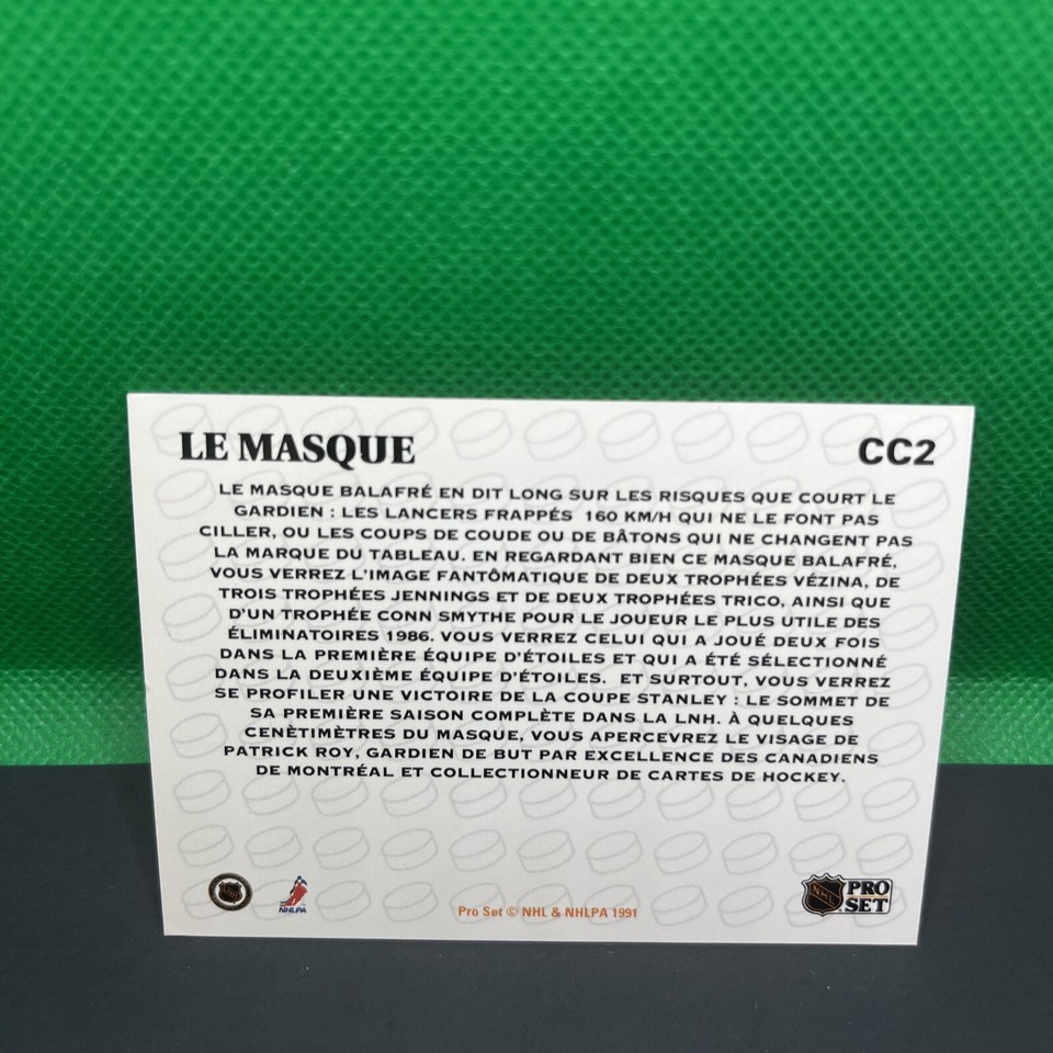 1991-92 Pro Set CC2 Patrick Roy Cassau Le Masque Montréal Canadiens ...