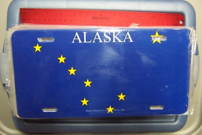 NOS Alaska State Flag License Plates ** Nice Graphic Design & Heavy ...