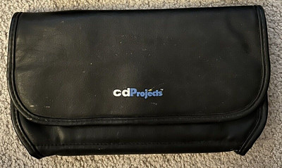 Vintage CD Projects Disc Carrying Cases Black Leather DVD Video Games ...