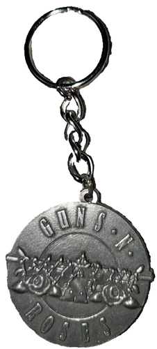 GUNS N ROSES Silver Metal Alloy KEY CHAIN Ring Keychain NEW | eBay