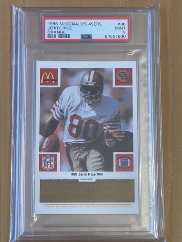1986 McDonald’s Jerry Rice RC PSA 9 Orange #80 Rare Low Pop Rookie Card ...