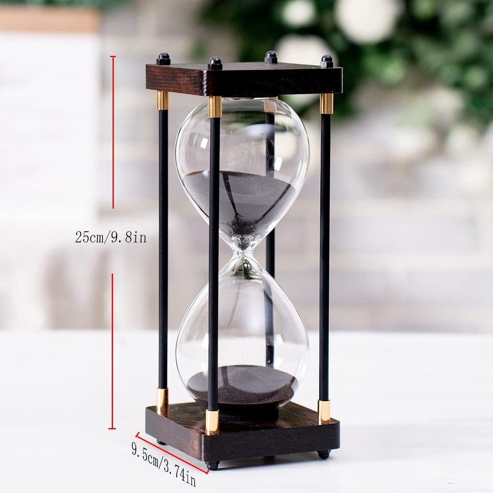 Large Sand Timer, Hourglass Timer 60 Minutes,Vintage Wooden Hour Glass ...