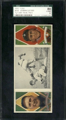 1912 T202 Hassan Triple Folder #129 Ty Cobb / Jennings - SGC 80 | eBay