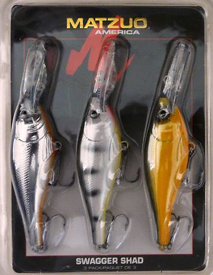 Pack of 3 Matzuo Swagger Shad Freshwater Lures 5-15 ft. Diver PP2-1 ...