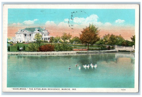 1934 Hazelwood The Kitselman Residence Ducks Muncie Indiana IN Vintage ...