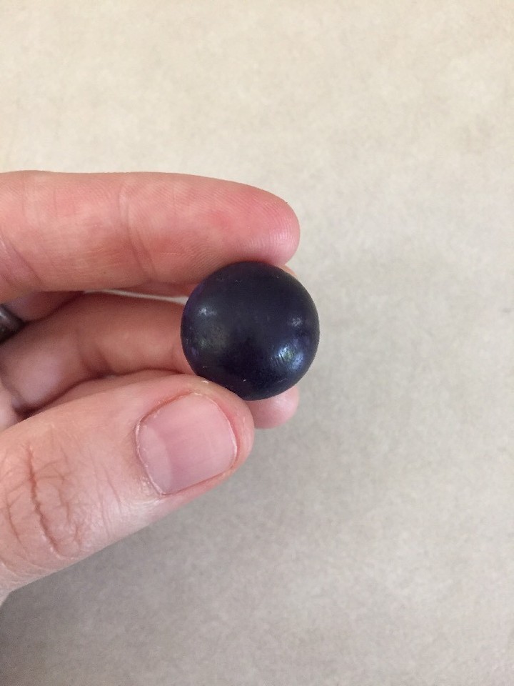 Lot of 3 Vintage Bobble Round Spherical Dark Purple Wood Shank Buttons ...