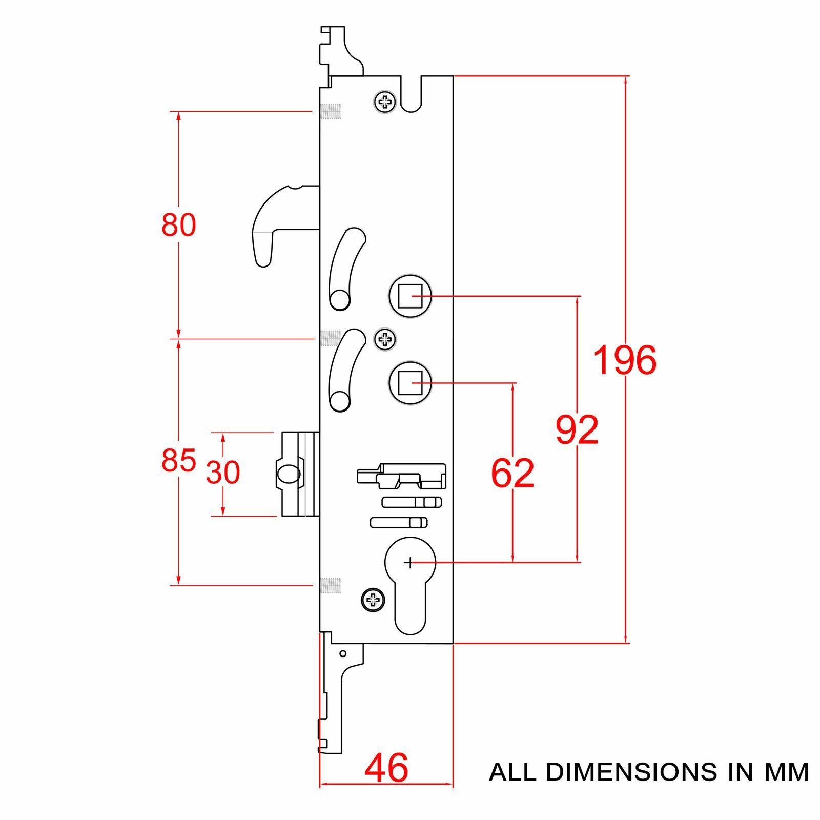 Yale G2000 Genuine Upvc Multi Point Door Lock Gearbox Case 35mm Twin ...