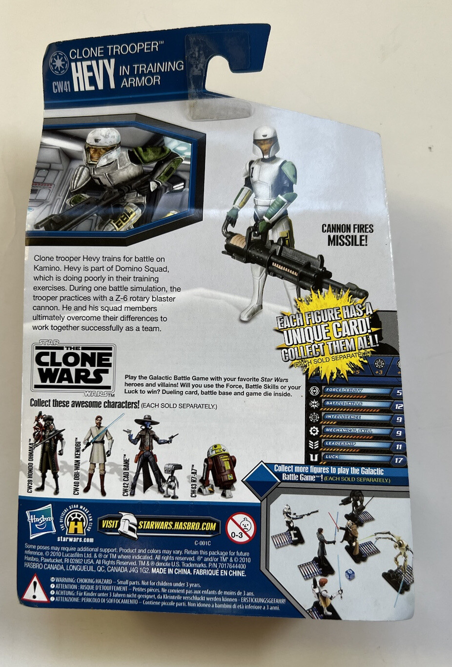 HASBRO STAR WARS/THE CLONE WARS - CLONE TROOPER HEVY NEW CW41 DOMINO ...