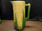 ANTIQUE BRUSH McCOY POTTERY CORN WARE PITCHER WITH 5 MUGS Yellow Green ...