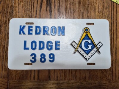 Vintage Raised Image Kedron Lodge Masonic License Plate | eBay