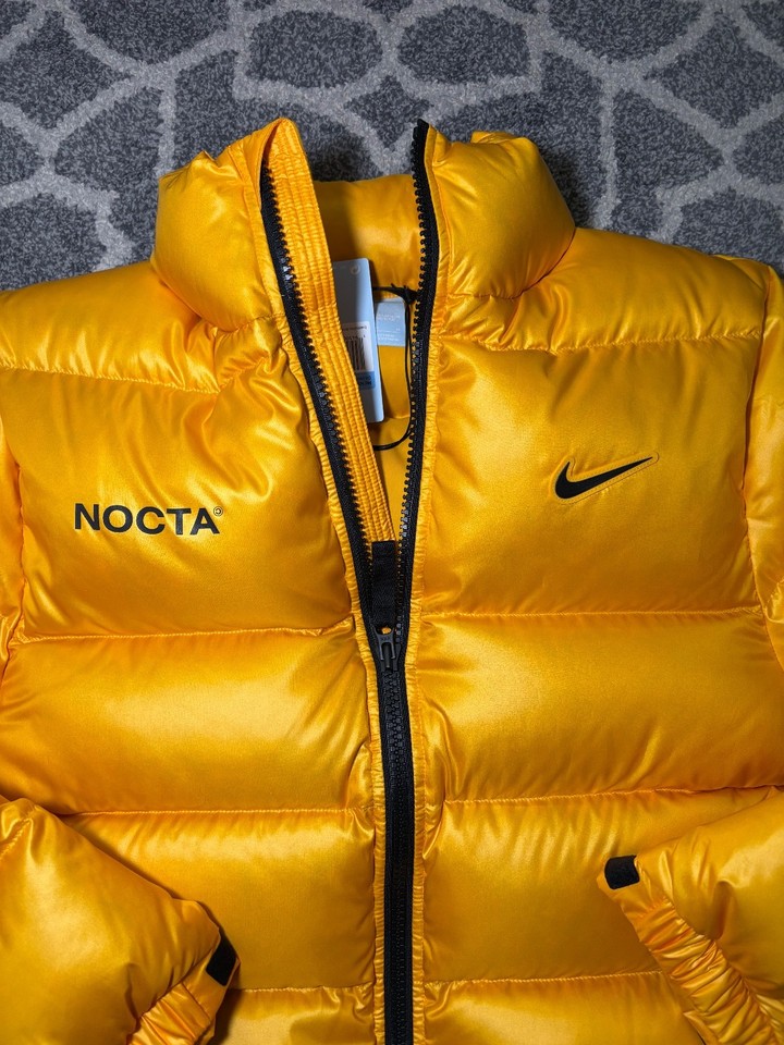 Nike x NOCTA Sunset Yellow Puffer Jacket M Drake 800 fill down New NWT ...