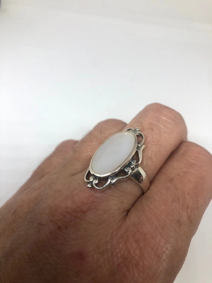 Antique White Mother of Pearl Filigree Sterling Silver Ring | eBay
