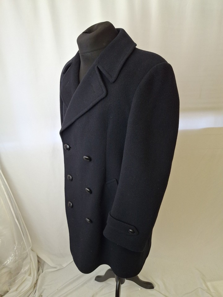Hammersley Cashmere Blend Peacoat Overcoat Coat Smart Casual Blue 42R ...