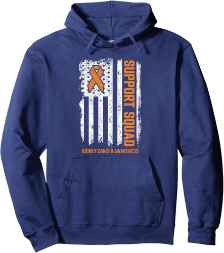 Kidney Cancer Support Squad Family Awareness Usa Flag Unisex Hooded ...